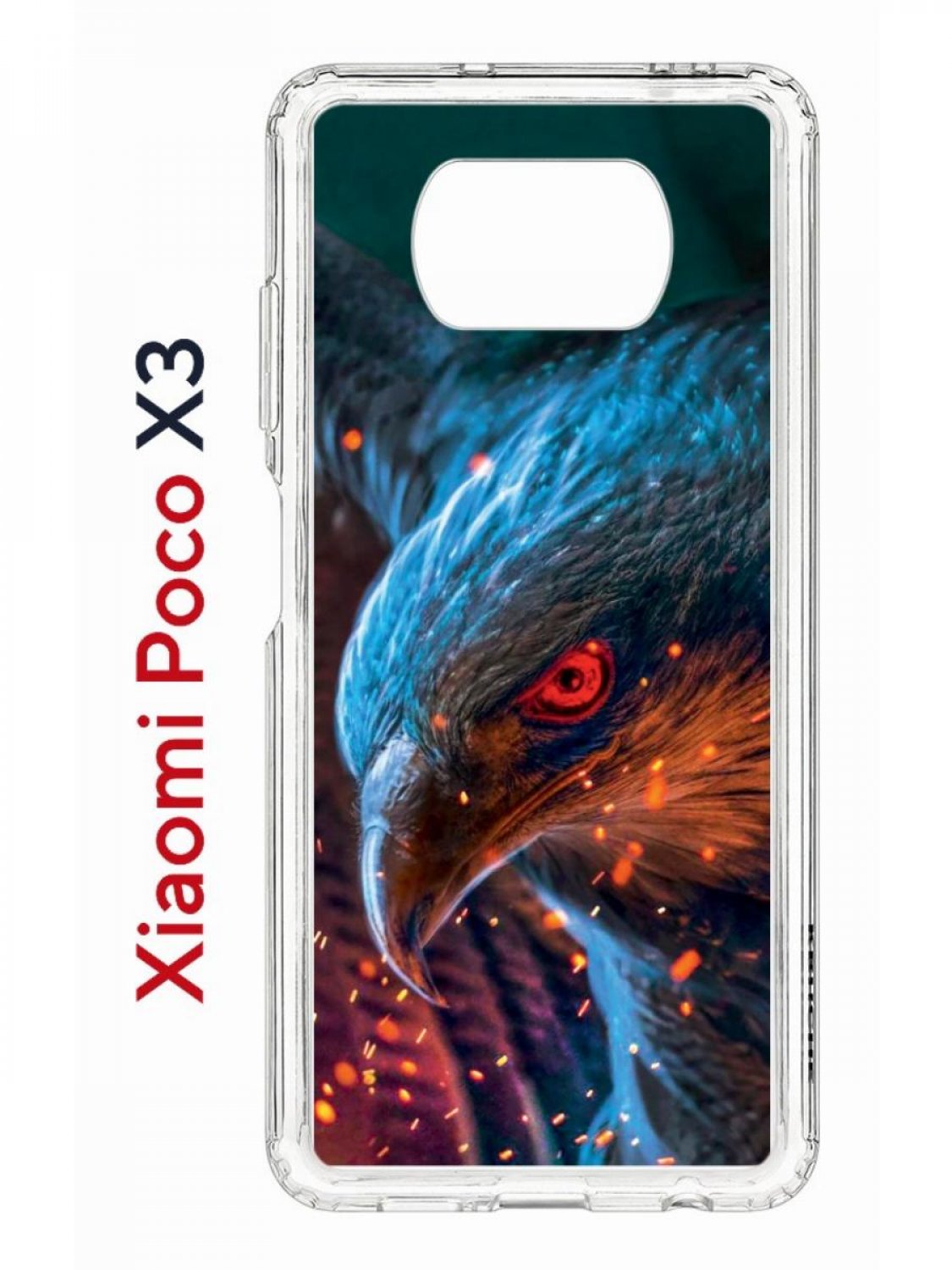 Чехол на Xiaomi Poco X3/X3 Pro Kruche Print Орел,противоударный бампер с принтом