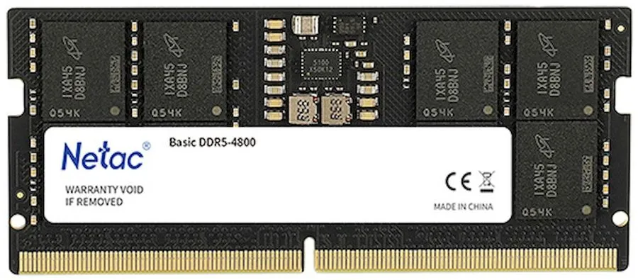 Оперативная память Netac NTBSD5N48SP-08 (NTBSD5N48SP-08), DDR5 1x8Gb, 4800MHz