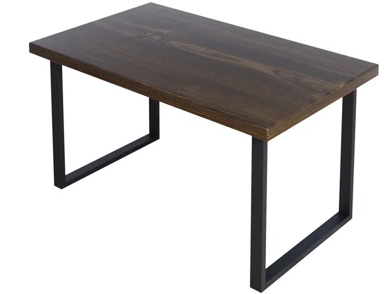 журнальный стол Solarius Loft металл-дерево 110х60х50, цвет темный дуб с черными ножками