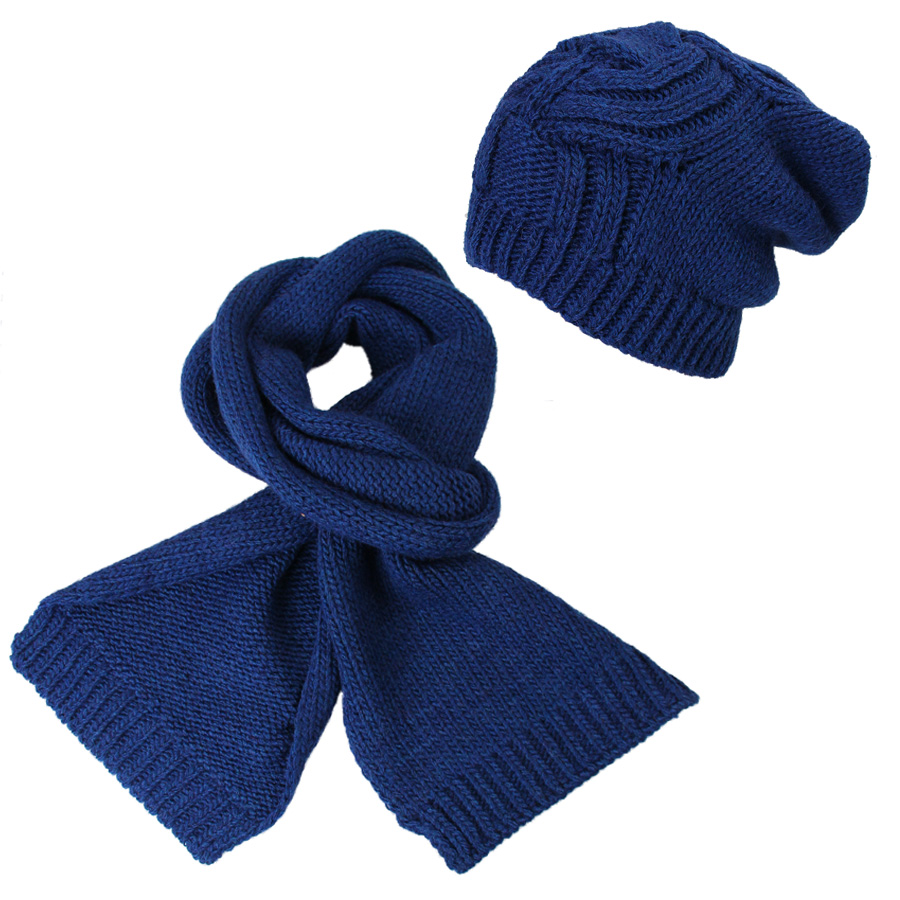 Комплект шапка и шарф женский Venera 9901288 синий, р.56-57