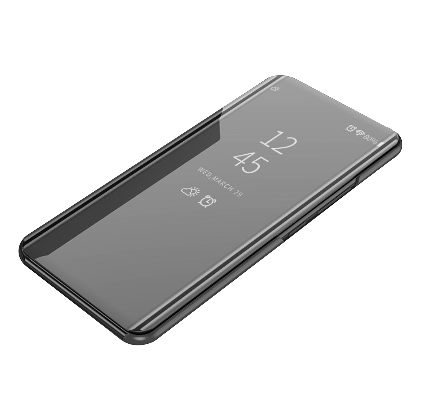 Чехол-книжка MyPads для Realme 8 / Realme 8 Pro с дизайном Clear View Cover  черный
