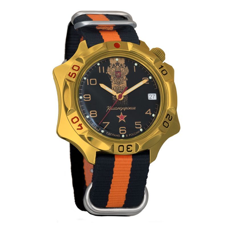 Наручные часы мужские Восток 539792 черные/оранжевые
