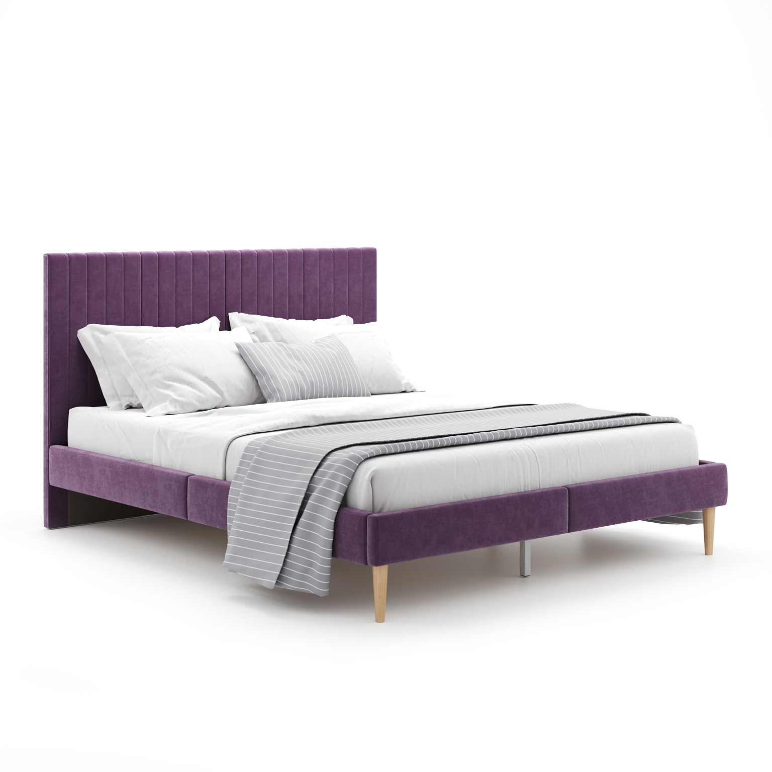 Кровать MONOFIX, АММА велюр фиолетовый, 140х200