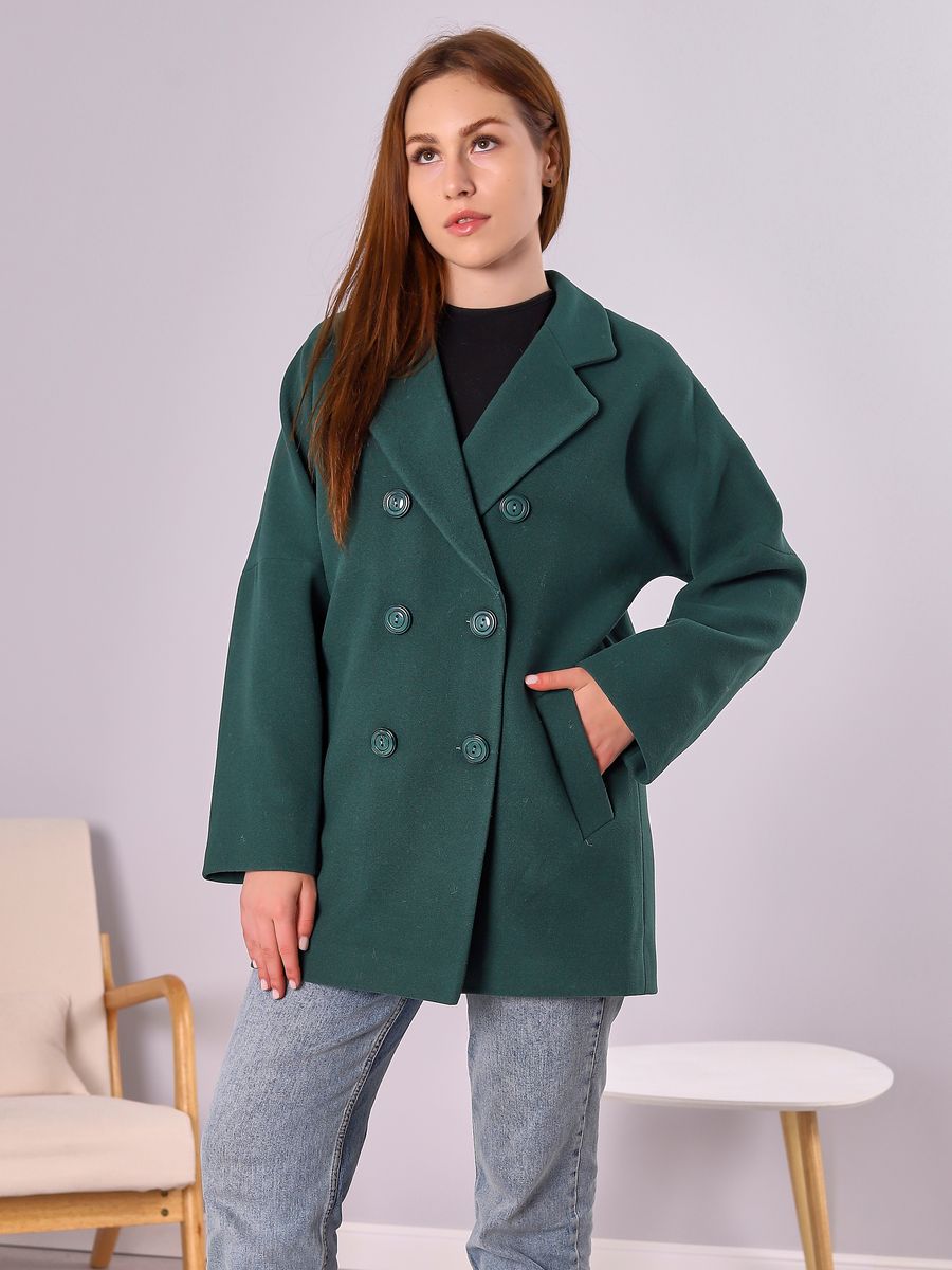 Пальто женское Louren Wilton М-062-Кор-N зеленое 42 RU