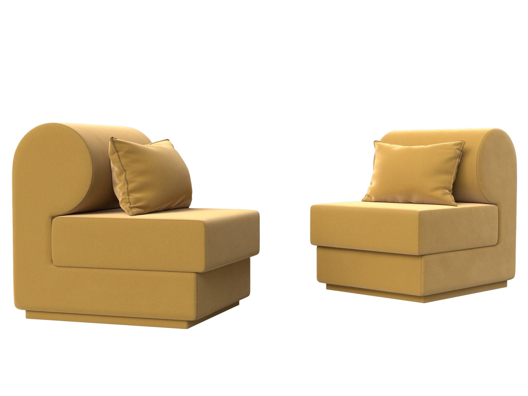 Набор Кипр-1 (2 кресла) микровельвет желтый