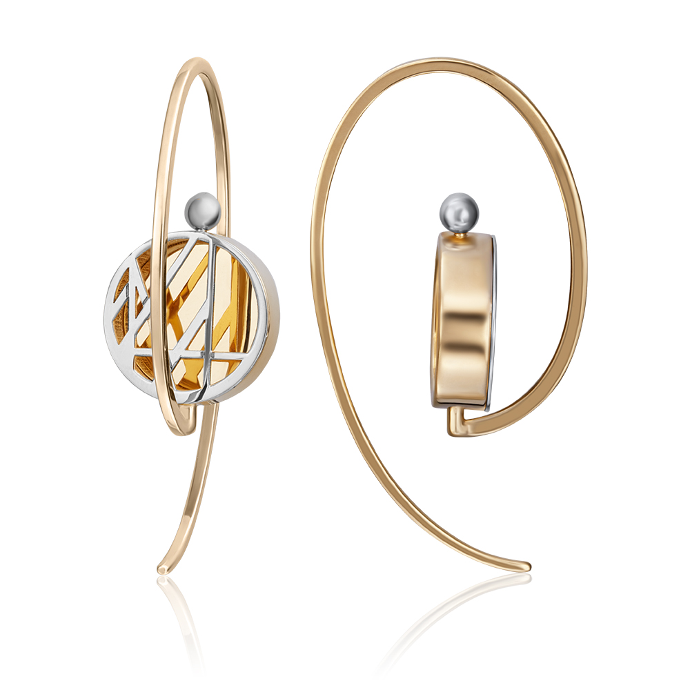 Серьги женские из золота ЮЗ Платина 02-4198-00-000-1130-48, без вставки