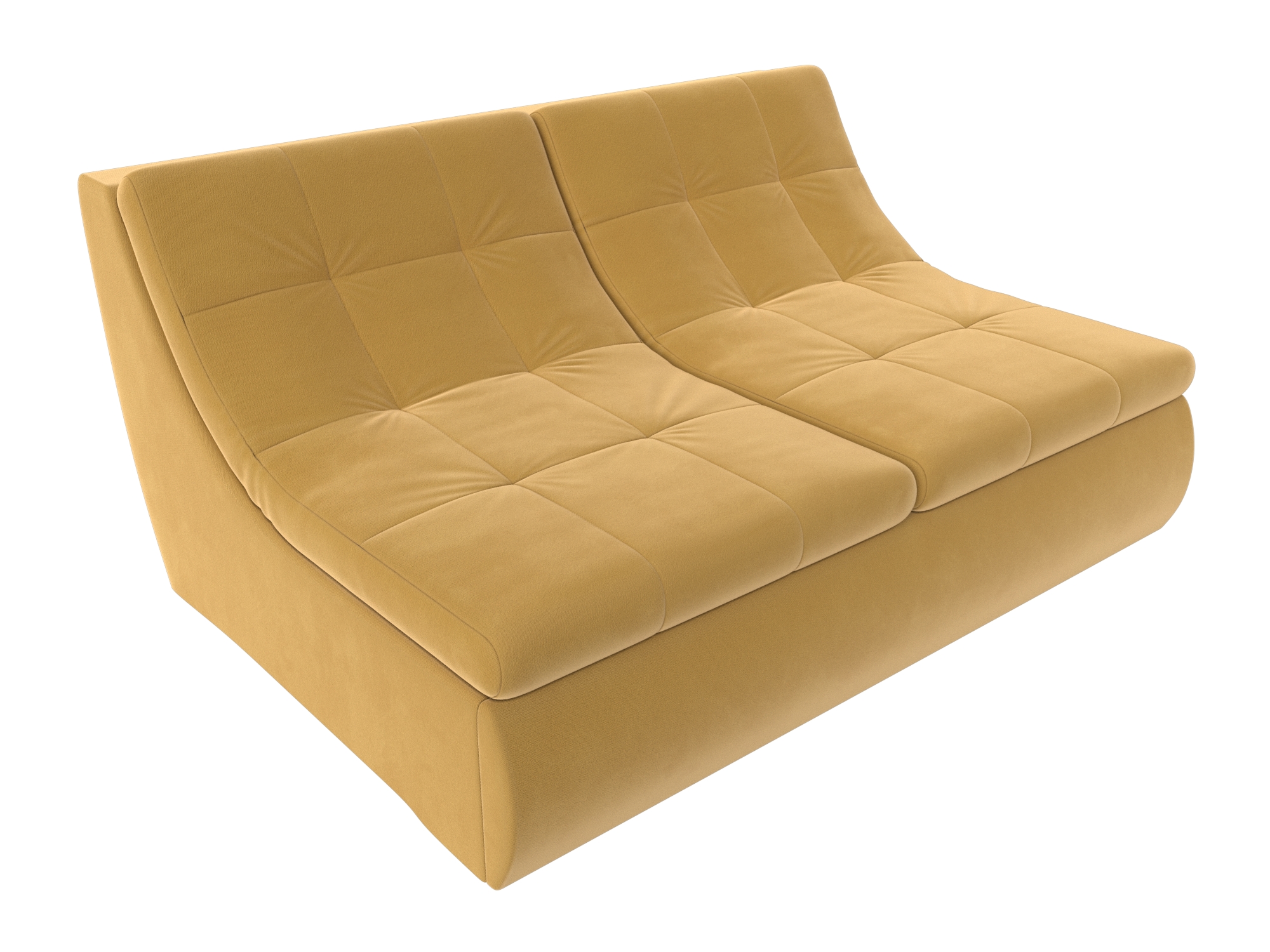 Модуль Холидей раскладной диван микровельвет желтый