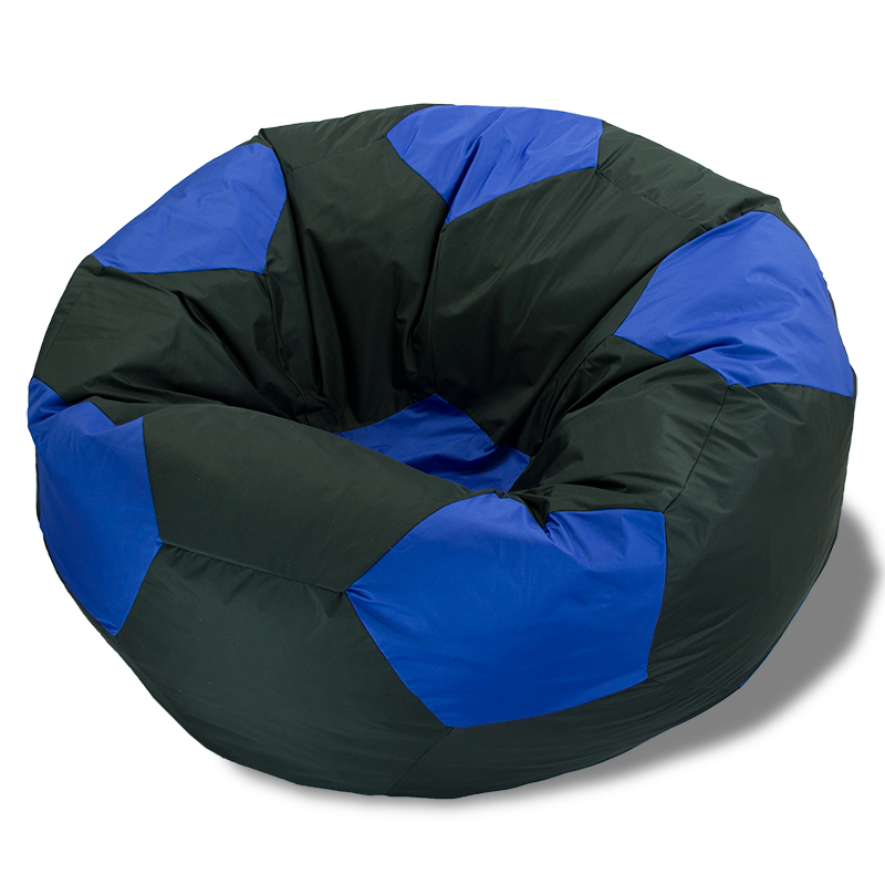 Кресло-мешок Puffmebel мяч XXL черный/синий