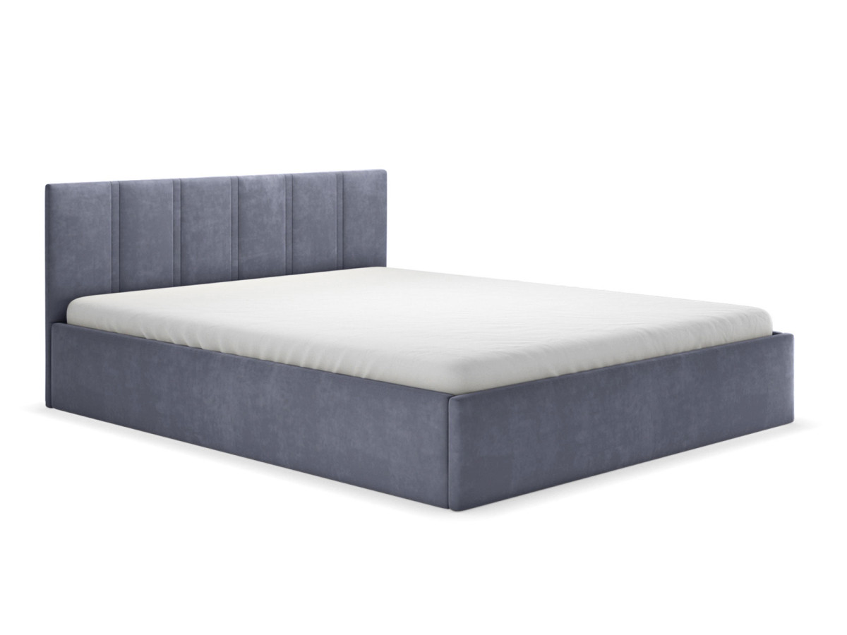 Двуспальная кровать Первый Мебельный Кери Серый, велюр 140х200 см
