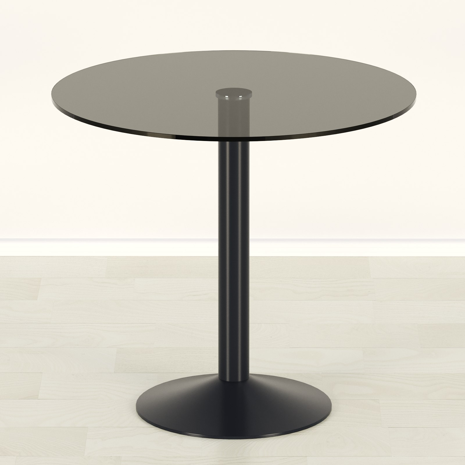 Стеклянный стол Mebel Apartment Троя 18 серый/черный D80