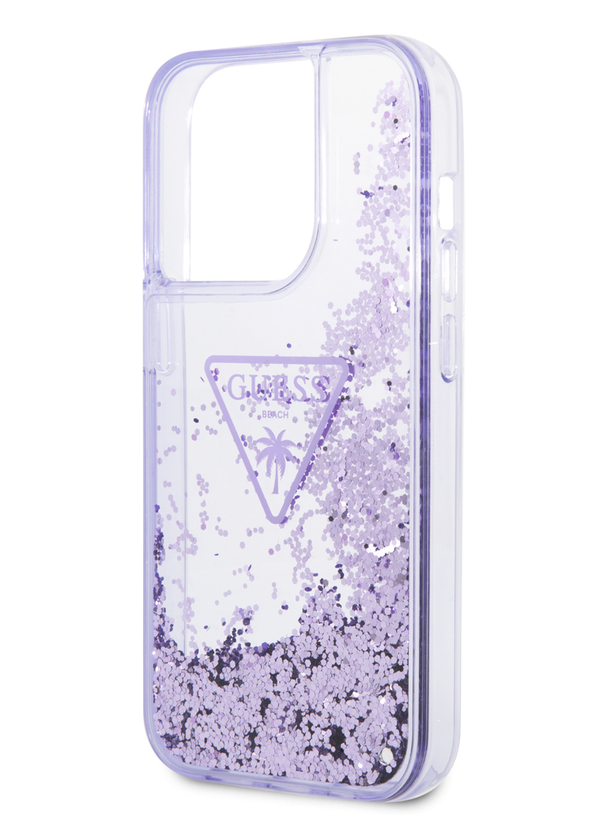 Чехол Guess для iPhone 14 Pro с жидкими блестками, Purple