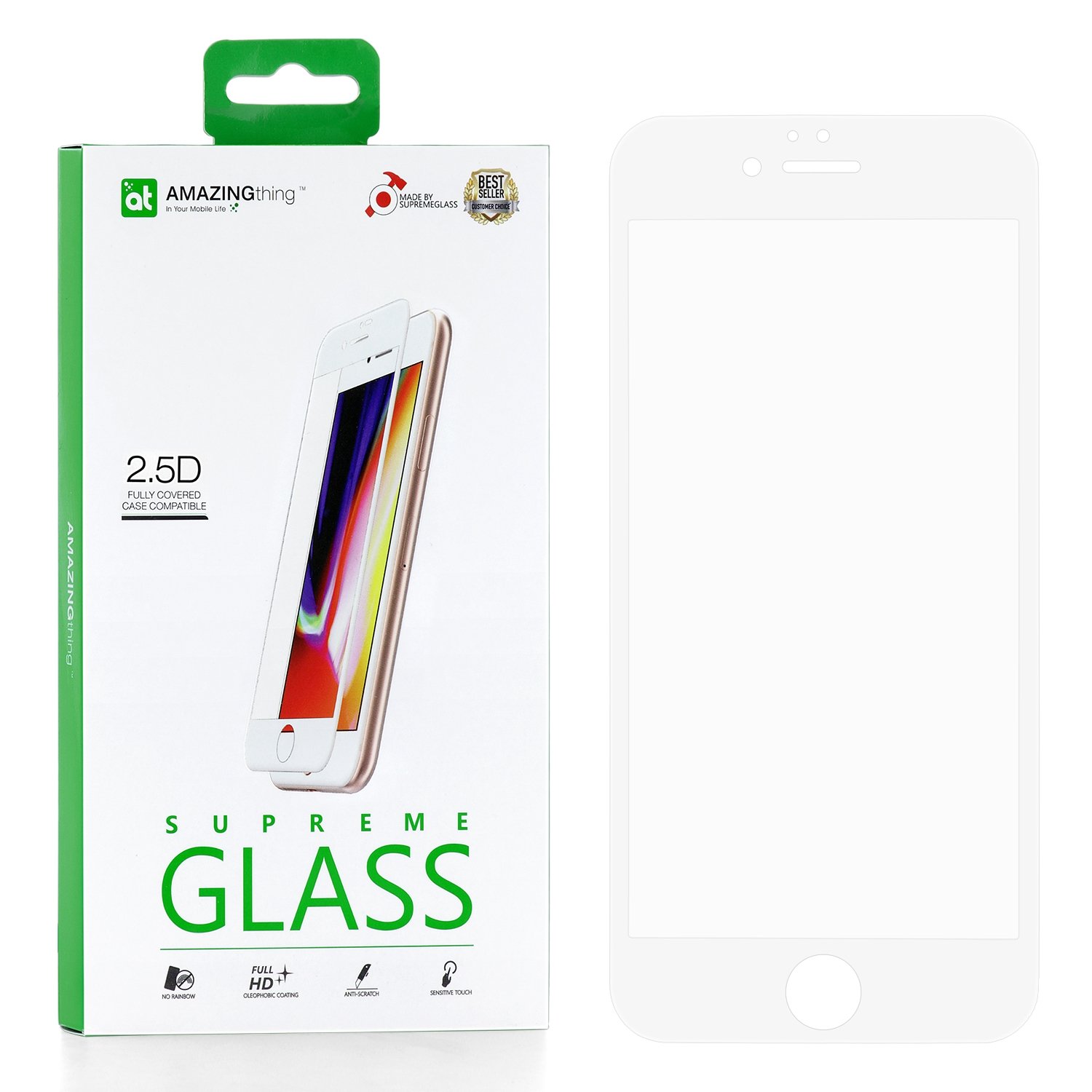 Защитное стекло для Apple iPhone 6 Plus / 6S Plus Amazingthing Full Glue White 0.33mm