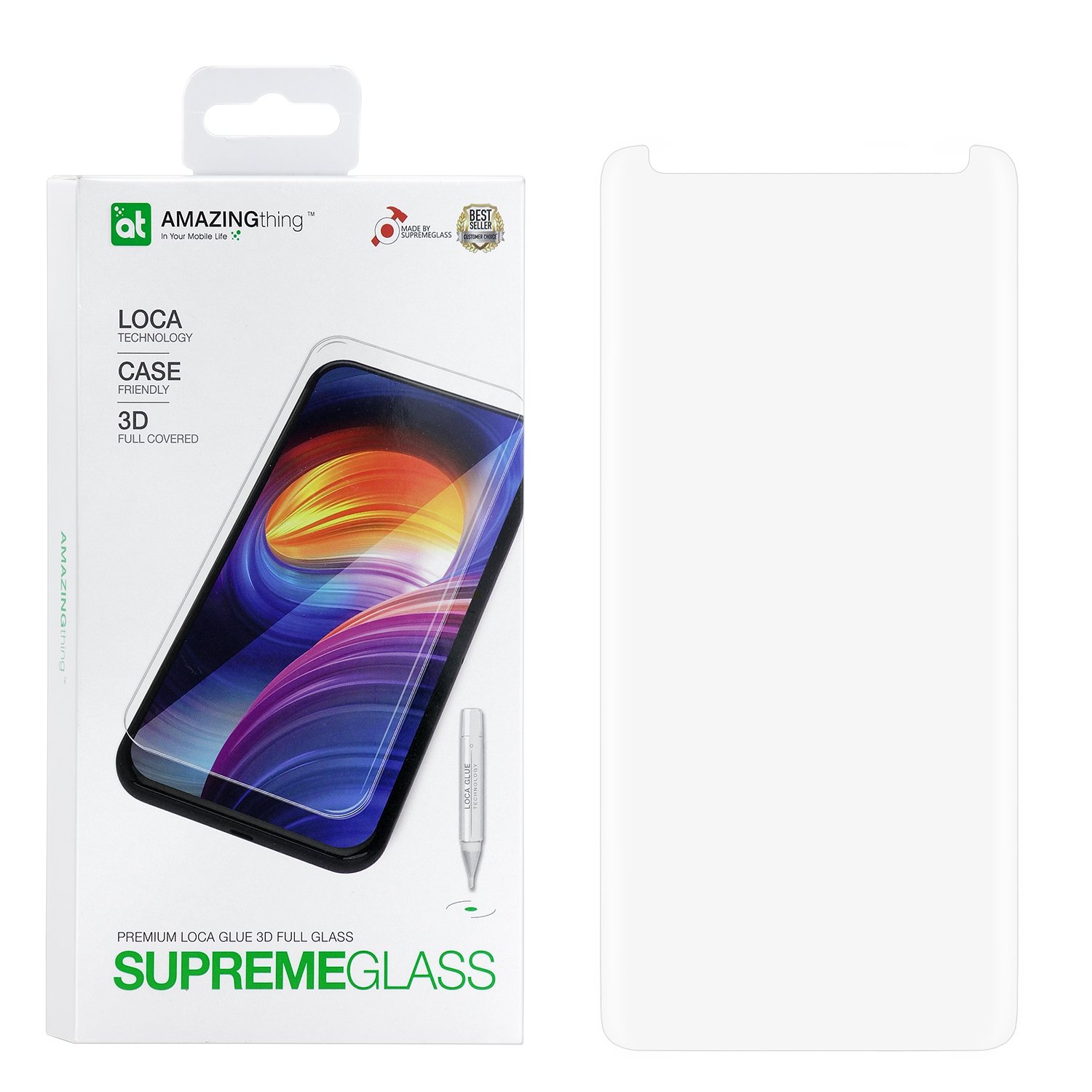 Защитное стекло AMAZINGthing Loca UV-Full Glue 3D Transparent 0.33mm для Samsung Galaxy S9