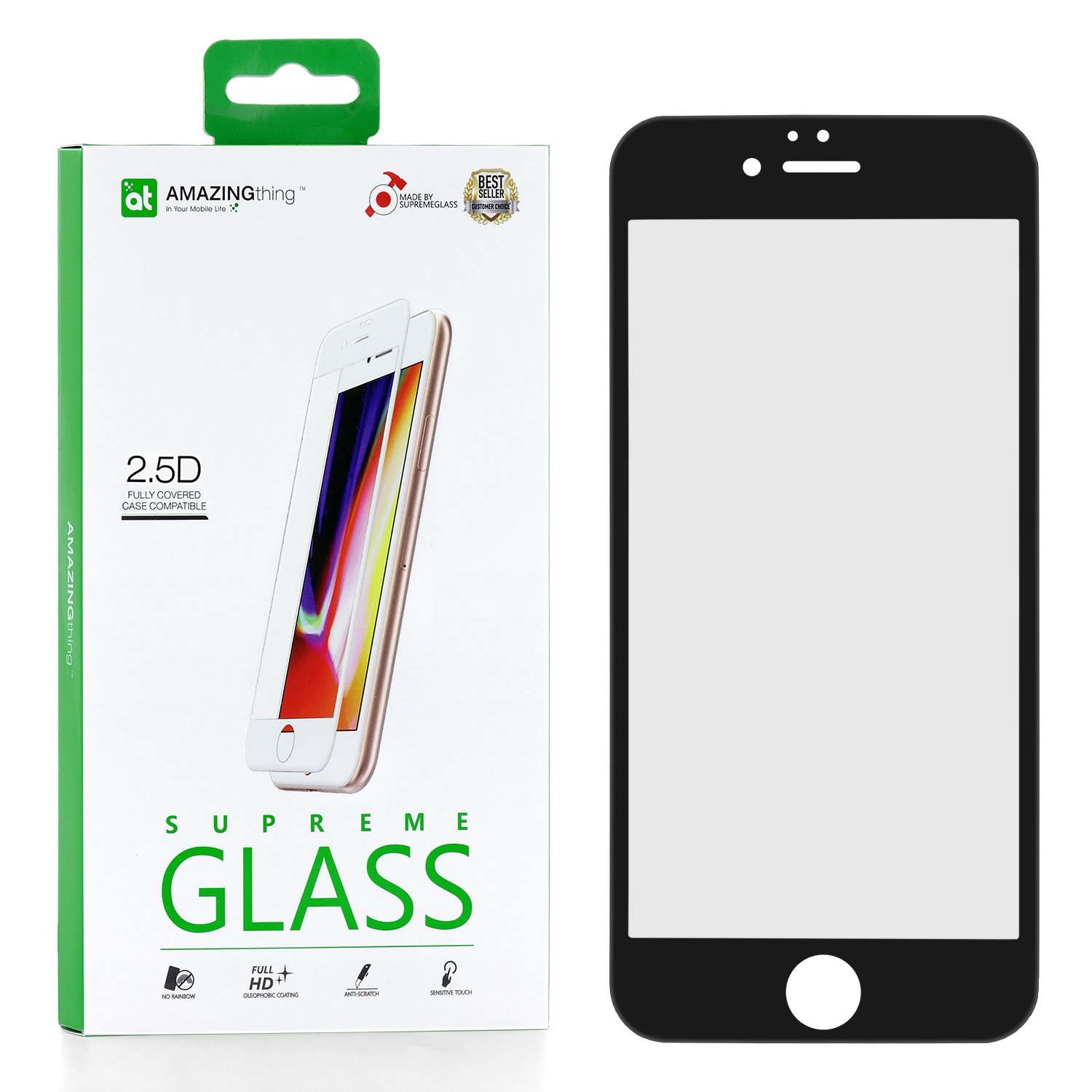Защитное стекло AMAZINGthing SupremeGlass Full Glue Black для Apple iPhone 6 Plus/6S Plus