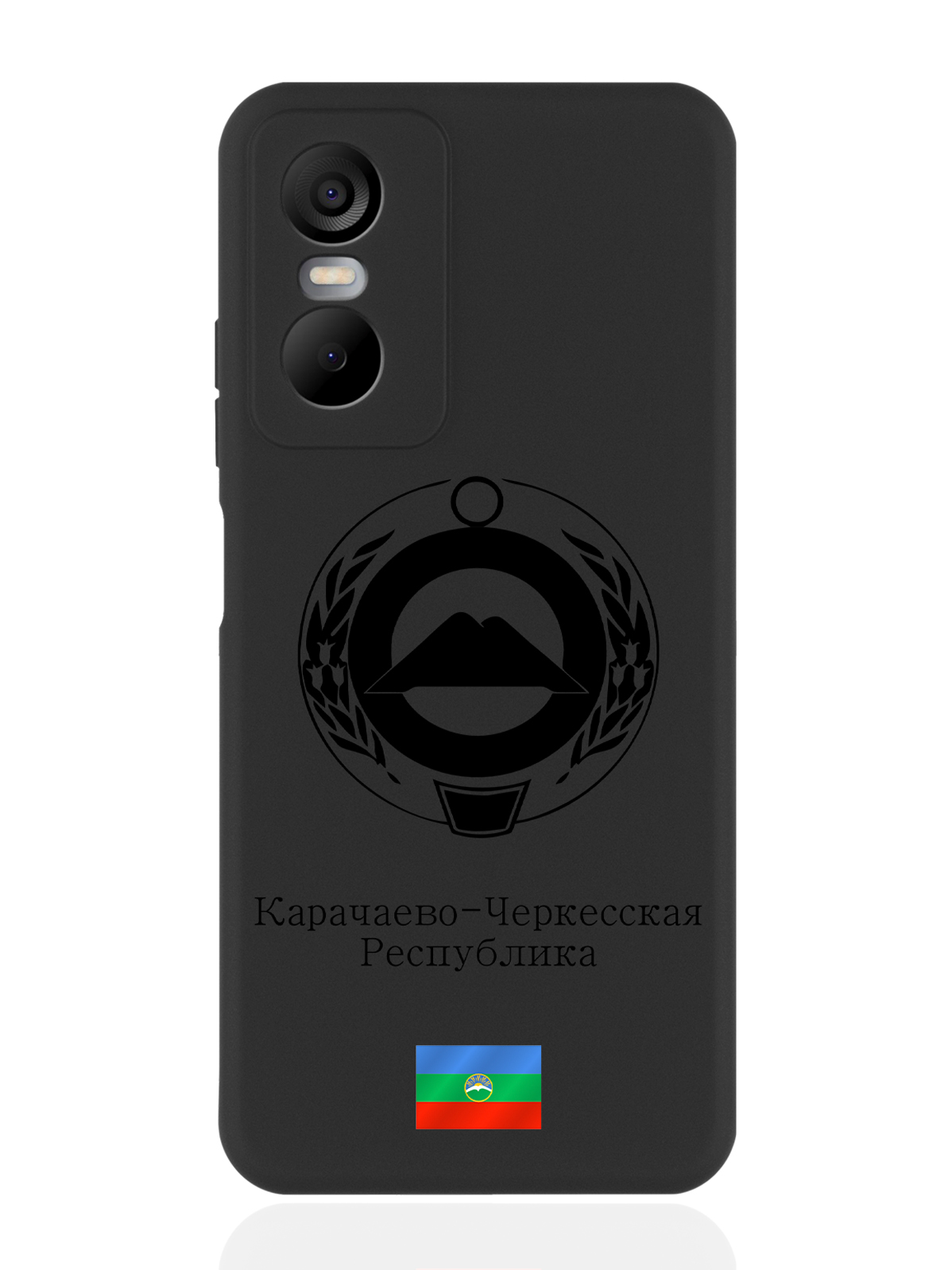 Чехол SignumCase для Tecno Pop 6 Pro Черный лаковый Герб Карачаево-Черкесии черный