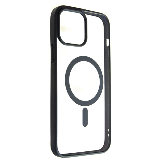 Накладка PC+TPU с MagSafe для iPhone 14, прозрачный-черный