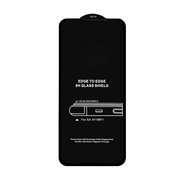Защитное стекло Samsung A11/M11 Black 6D