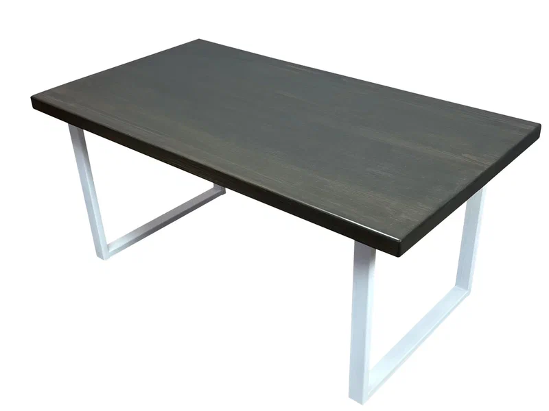 Журнальный стол Solarius Loft металл-дерево 80х60х50, цвет венге с белыми ножками