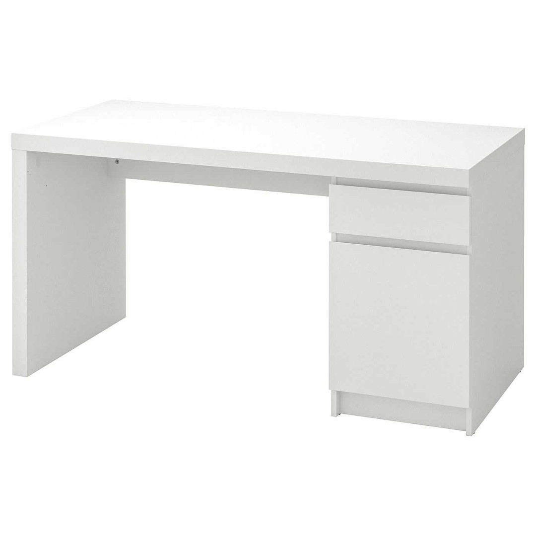 Письменный стол из массива сосны QualisMebel Модерн 120х75х60 см, эмаль белая
