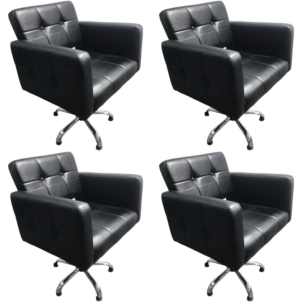 Парикмахерское кресло Аврора, черный, 4 кресла
