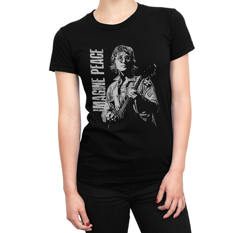 Футболка женская Dream Shirts Джон Леннон - Imagine peace 1000713-1 черная XL