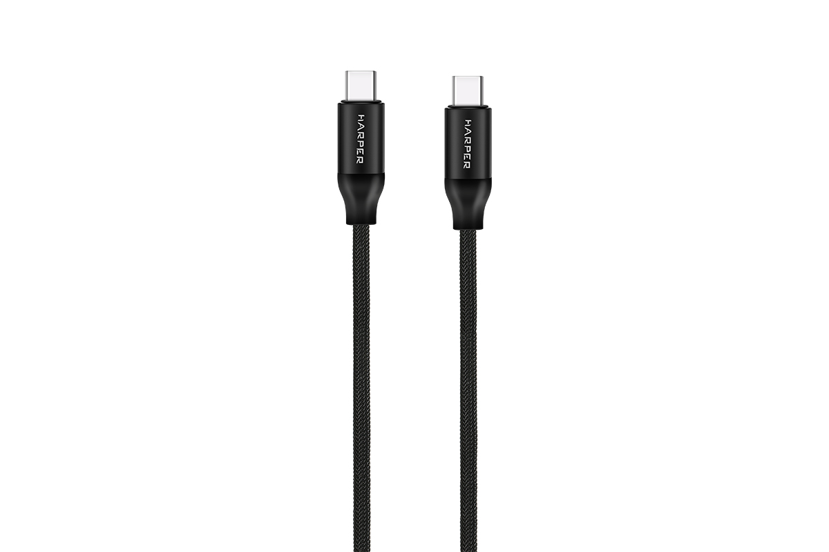 Кабель HARPER BRCH-770, USB Type-C (m), USB Type-C (m), 1м, черный