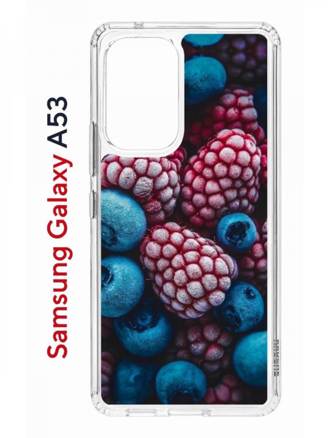 Чехол на Samsung A53 5G Kruche Print Fresh berries,противоударный бампер,с защитой камеры