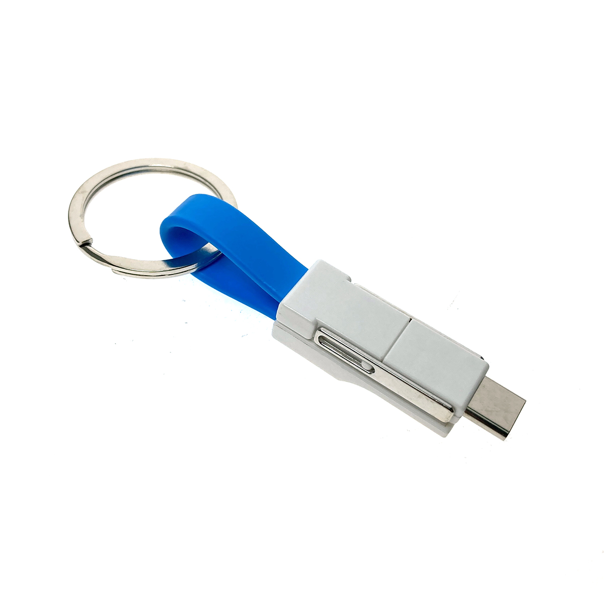 Универсальный брелок - переходник 3в1 Espada Elyard3i1 голубой Type C+micro USB+Lightning