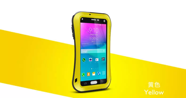 Влагозащищенный чехол LOVE MEI POWERFUL small waist для Samsung Galaxy Note 4 желтый
