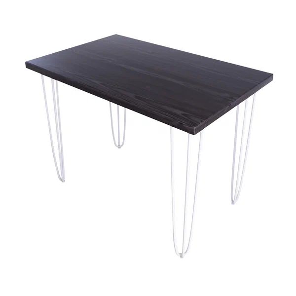 Стол кухонный Solarius Loft металл-дерево 110x60х75, цвет венге, белые ножки-шпильки