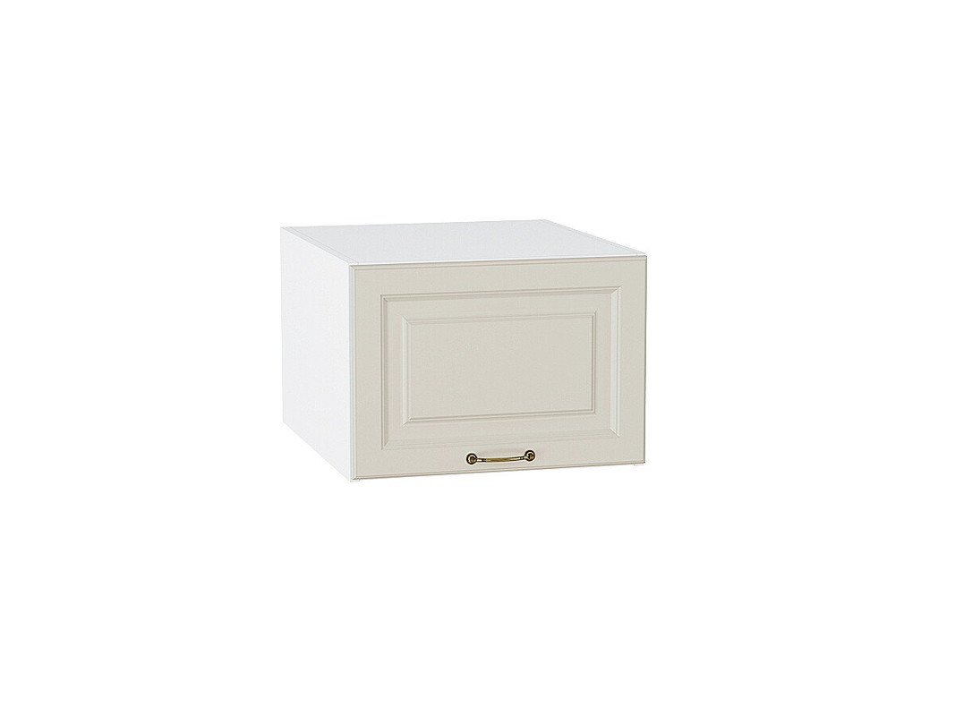 Навесной шкаф горизонтальный 509 МС Ницца Сурская мебель МДФ цвет Белый/Кварц Софт Ф83Н
