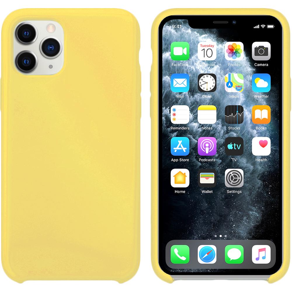 Чехол для Apple iPhone 11 Pro Max Brosco Softrubber желтый