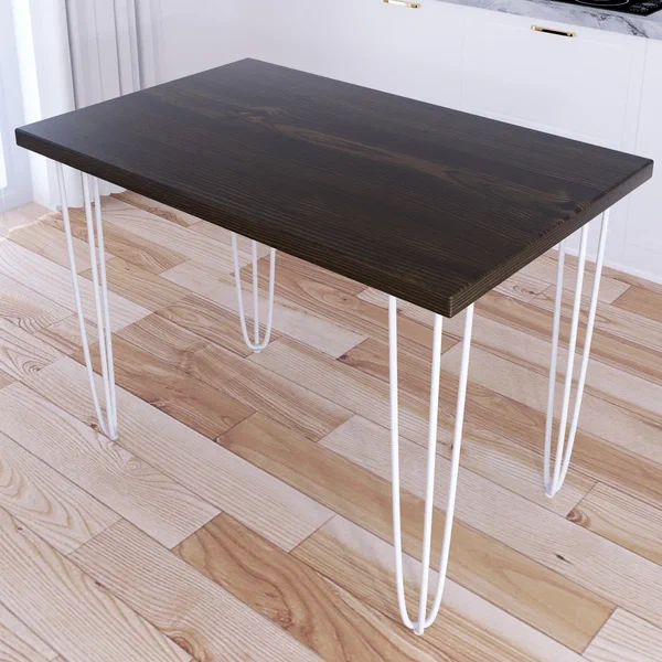 Стол кухонный Solarius Loft металл-дерево 80x60х75 цвет темного дуба с белыми ножками