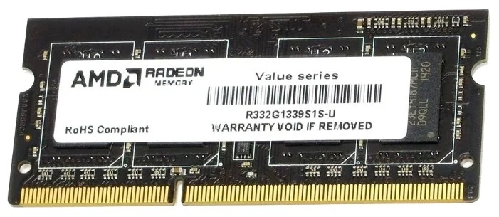 Оперативная память AMD 2Gb DDR-III 1333MHz SO-DIMM (R332G1339S1S-UO)