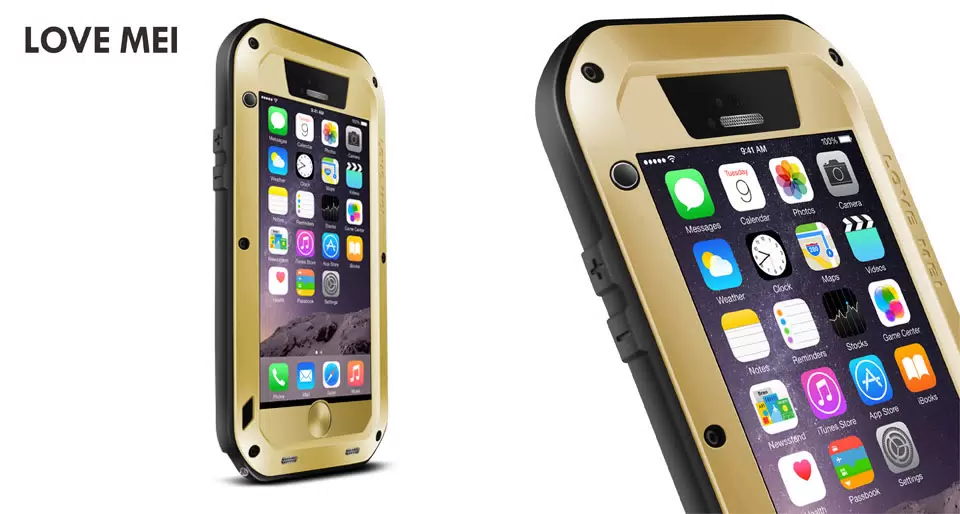 Влагозащищенный чехол LOVE MEI POWERFUL для Apple iPhone 6/6S (4.7") золотистый