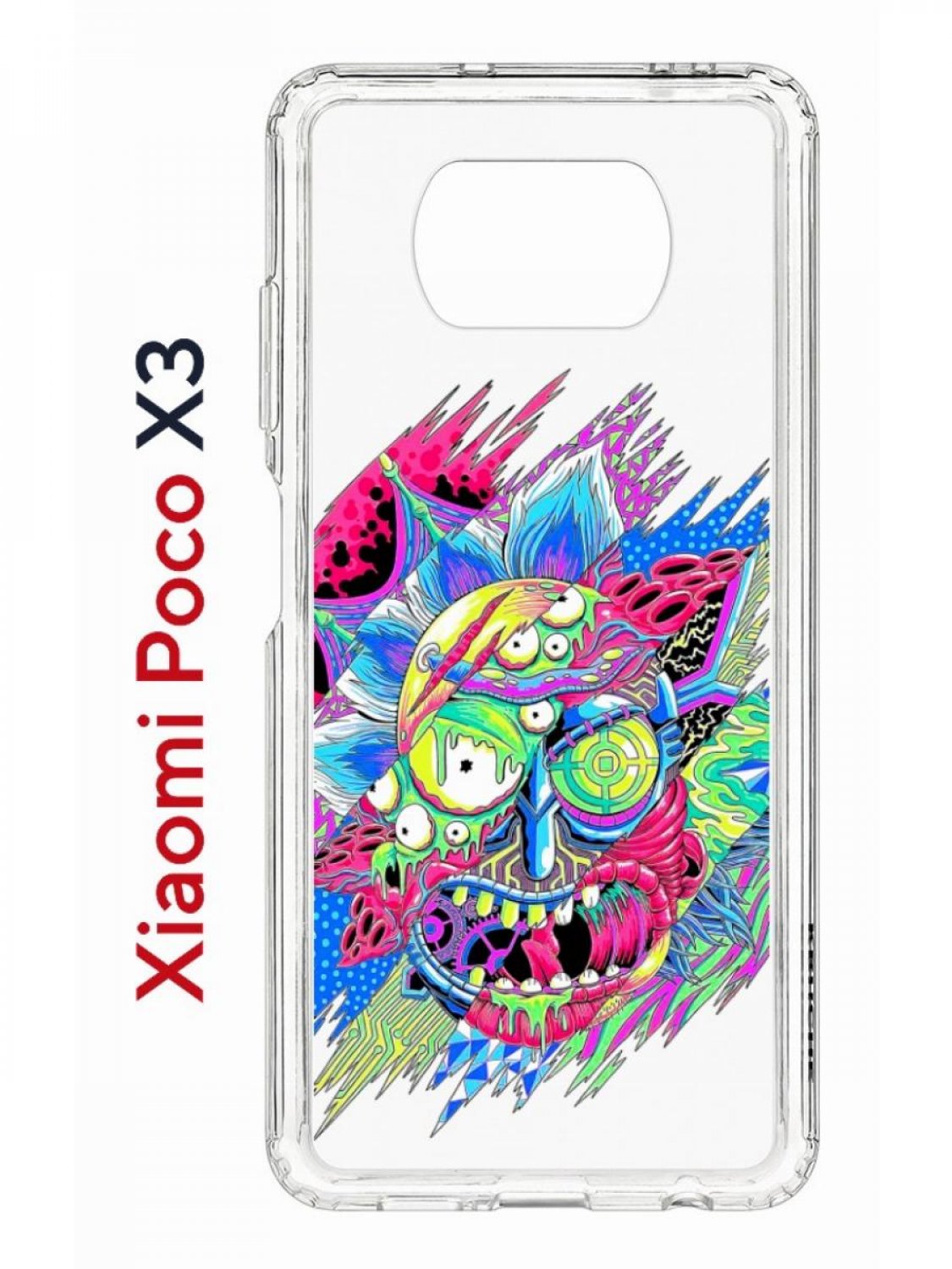 Чехол на Xiaomi Poco X3/X3 Pro Kruche Print Многоликий Рик,противоударный бампер с принтом