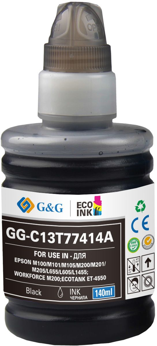 Чернила для струйного принтера G&G GG-C13T77414A GG-C13T77414A Black, совместимый