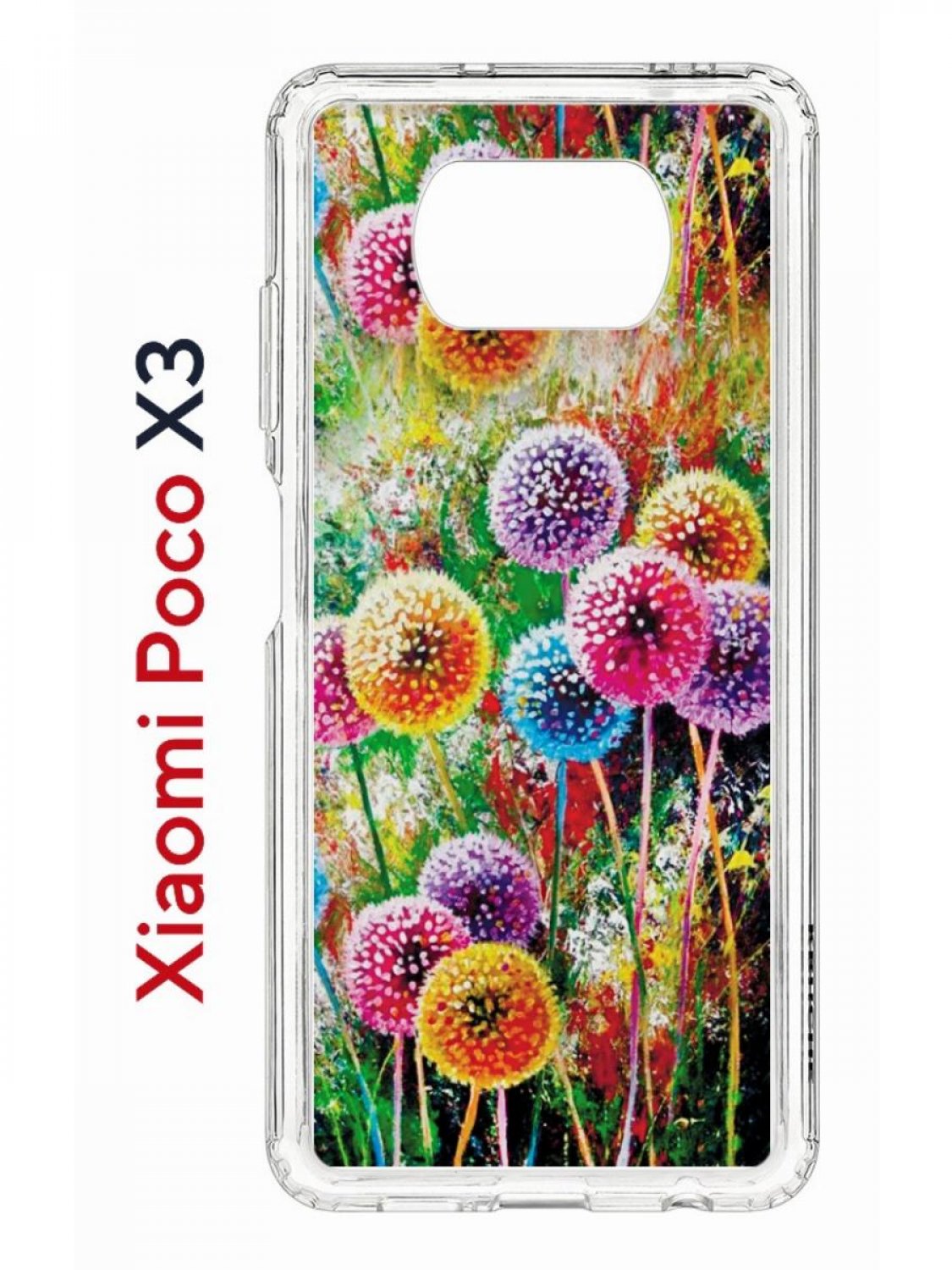 Чехол на Xiaomi Poco X3/X3 Pro Kruche Print Одуванчики,противоударный бампер с принтом
