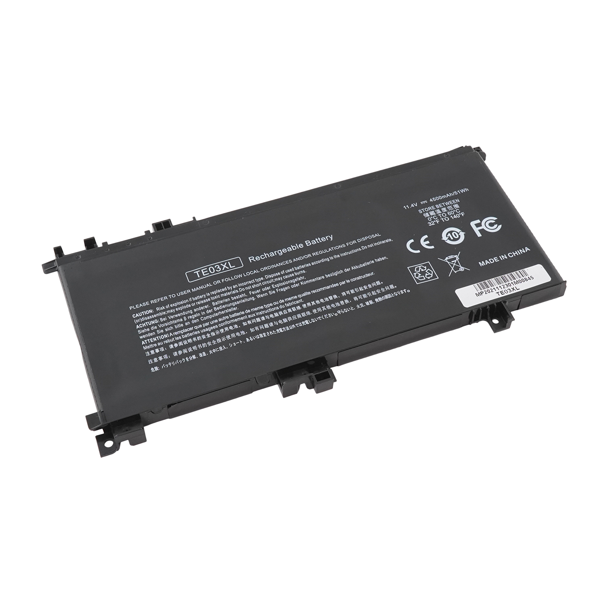 Аккумулятор Azerty TE03XL для HP Omen 15-AX/15-AX000/Pavilion 15-BC 11.4V 4500mAh