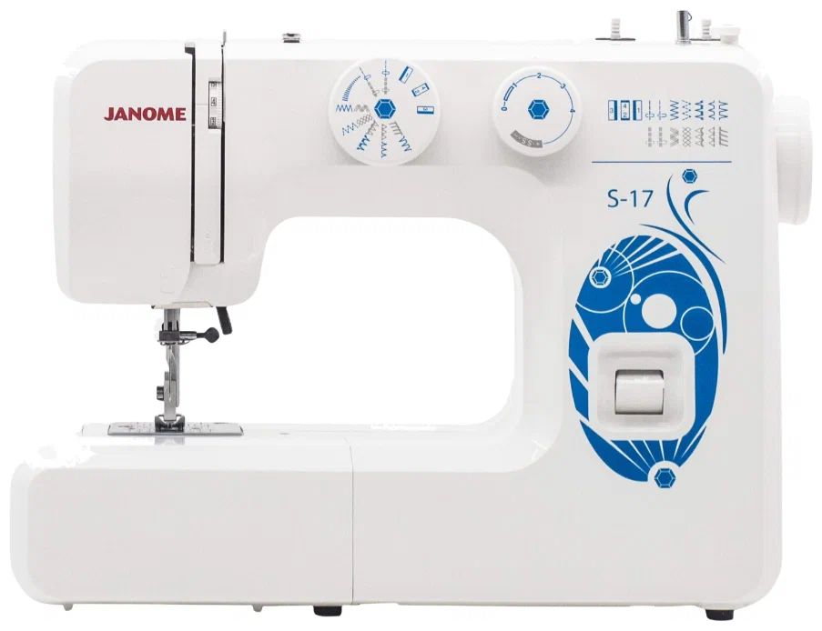 Швейная машина Janome S-17 белый, синий
