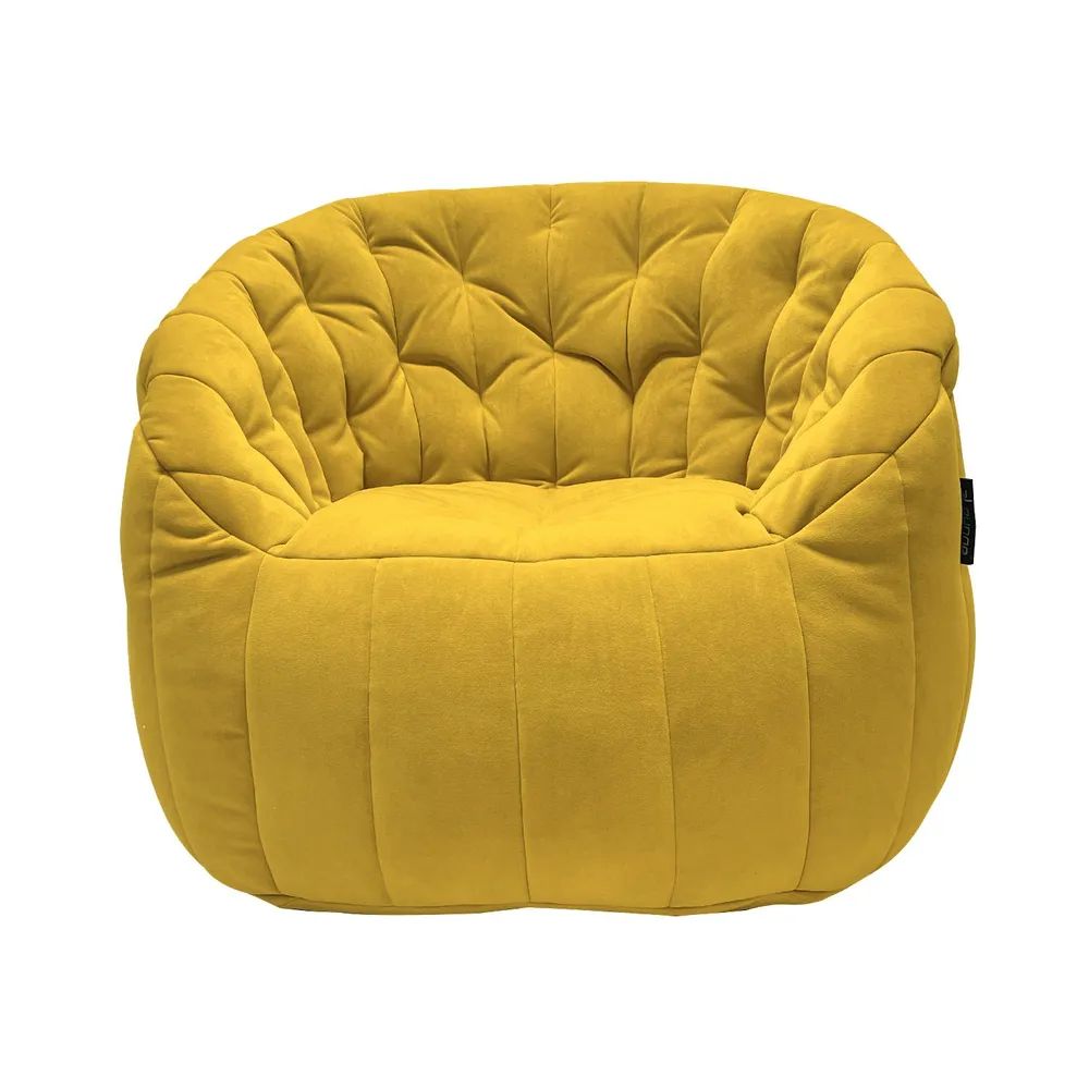 Бескаркасное кресло aLounge - Butterfly Sofa - Yellow Shine (велюр, желтый)