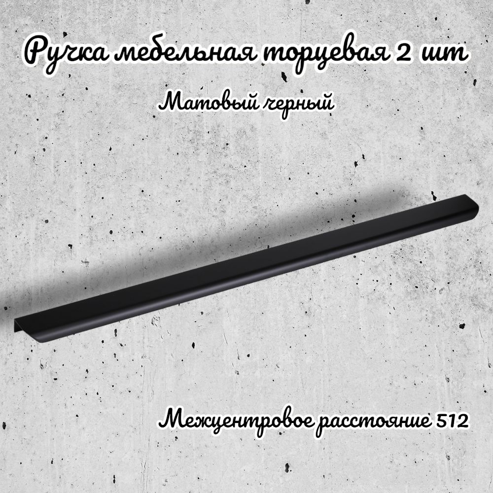 Ручка торцевая Inred 656781, матовый черный, комплект 2 предмета