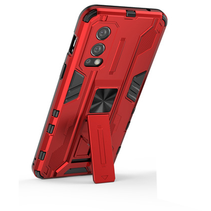 Противоударный чехол с подставкой Transformer для OnePlus Nord 2 5G (красный)