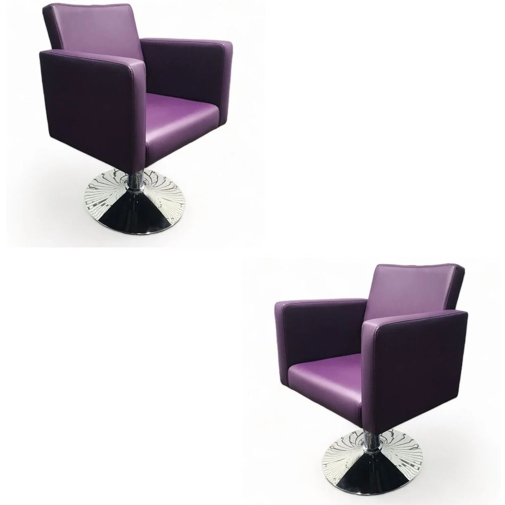 Парикмахерское кресло "Кубик", Фиолетовый, диск, 2 шт