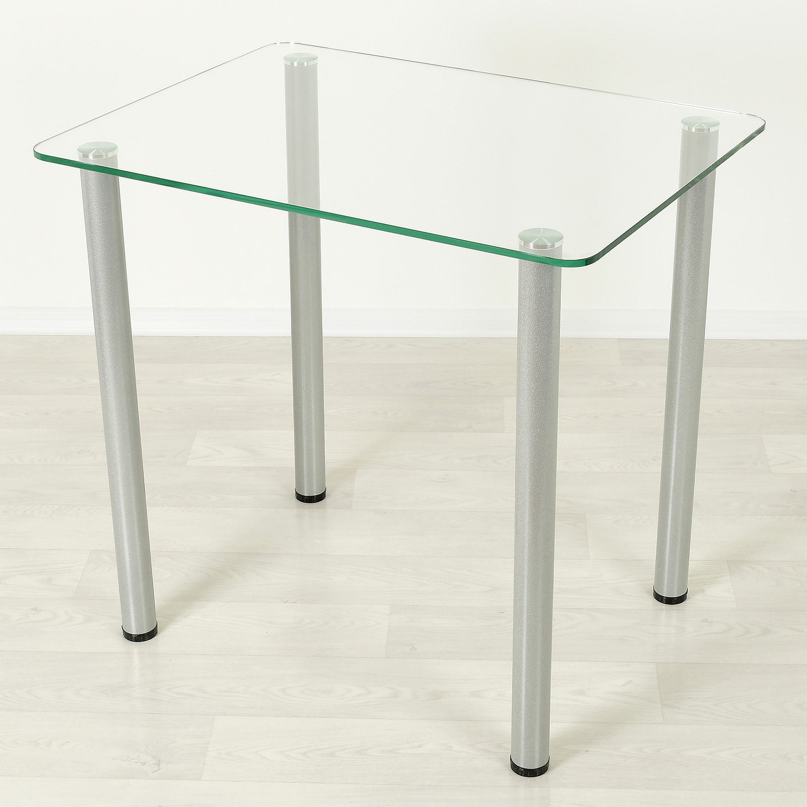 Стеклянный стол Mebel Apartment Эдель 10 прозрачный/металлик 700х600