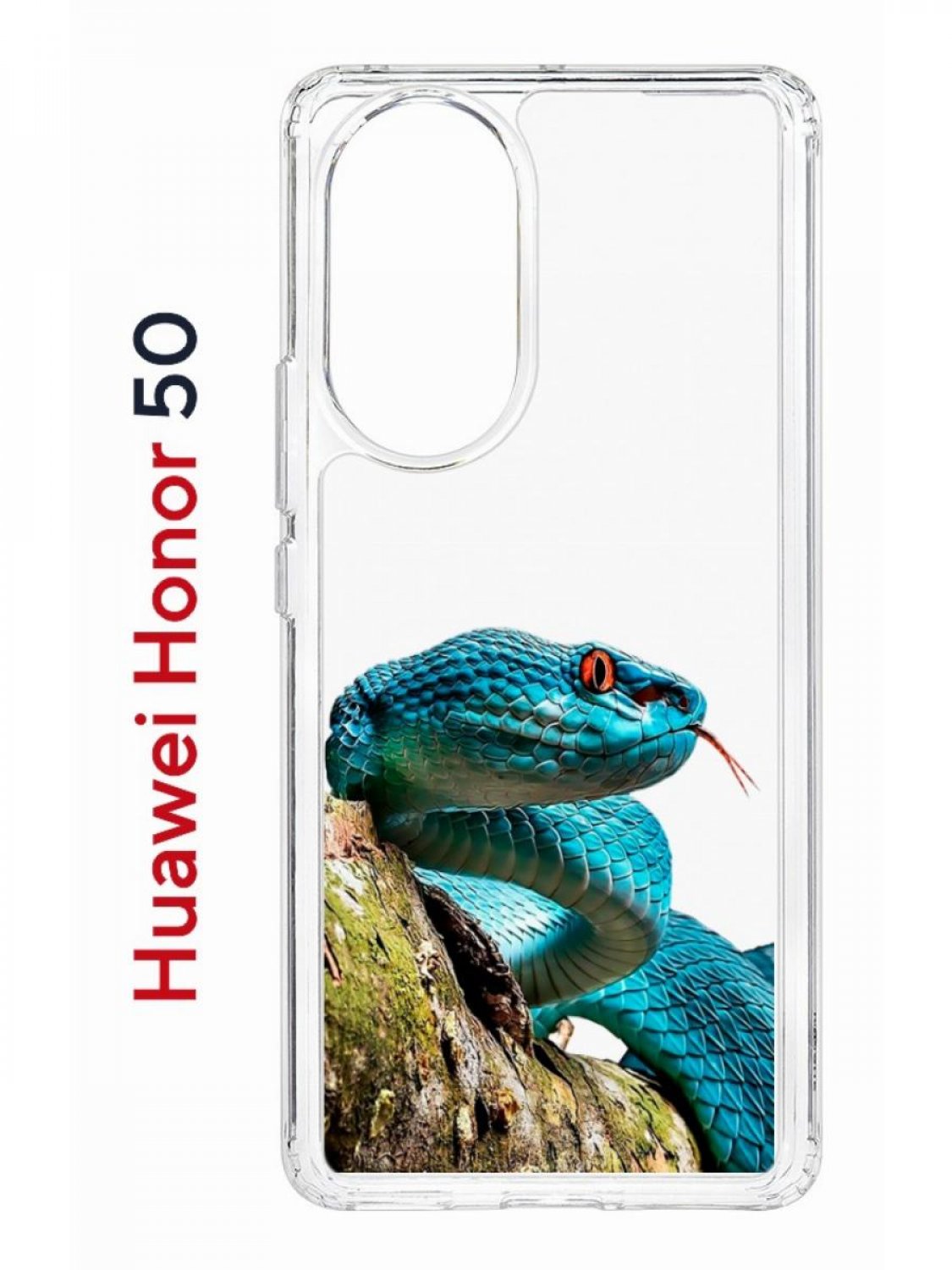 Чехол на Honor 50, Huawei Nova 9 с принтом Kruche Print Змея, противоударный бампер