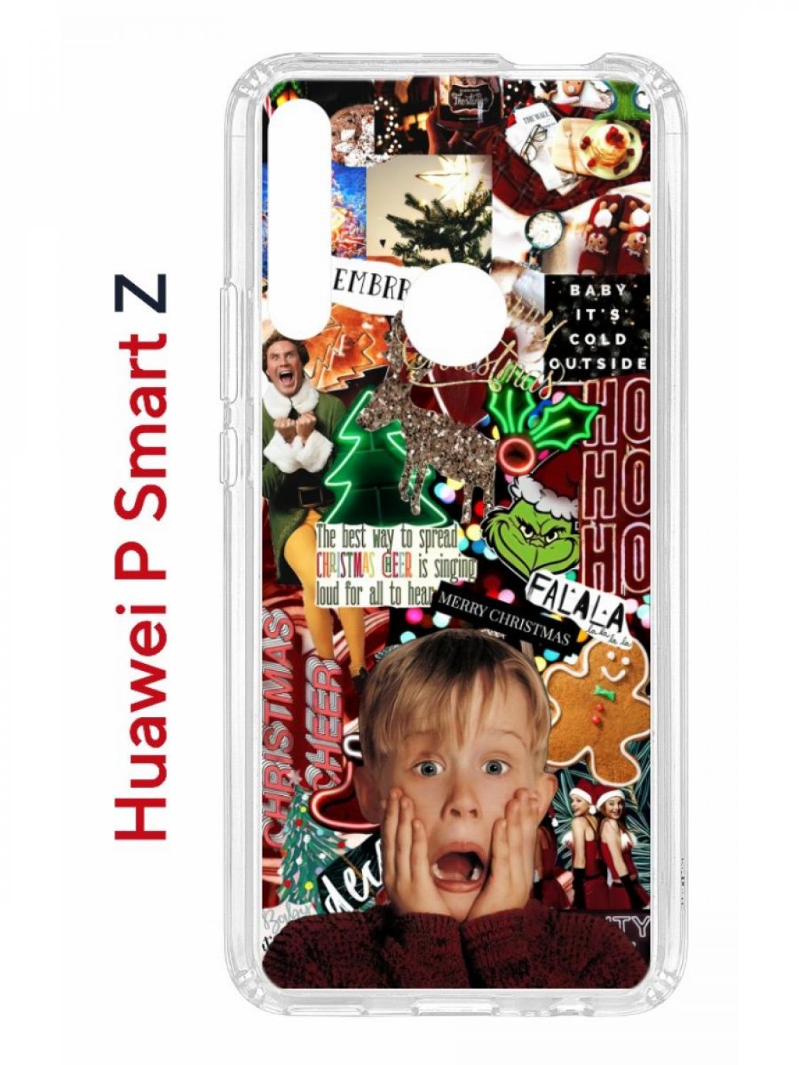 Чехол на Huawei P Smart Z с принтом Kruche Print Merry Christmas, противоударный бампер