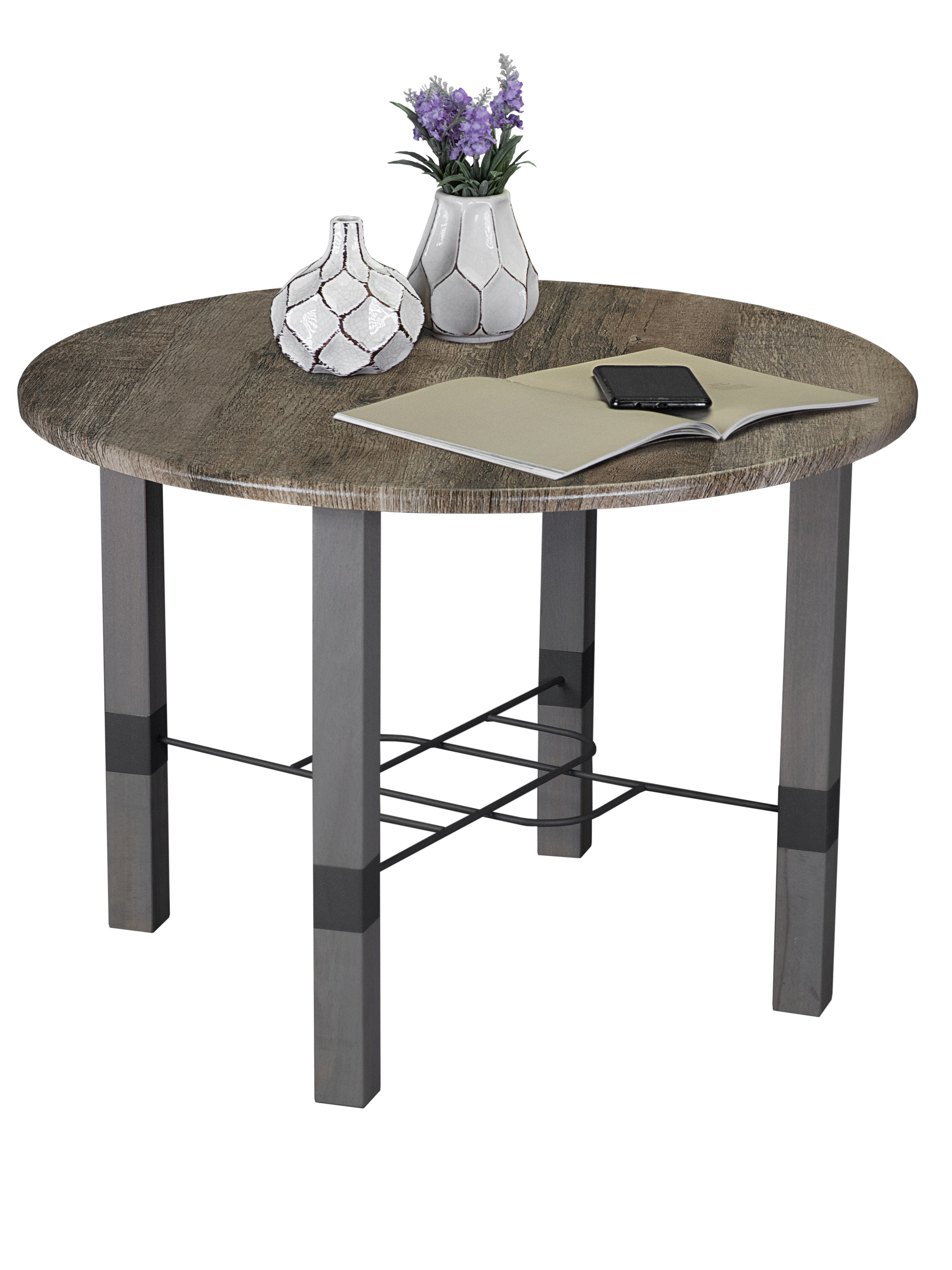 Журнальный стол Мебелик Лючия 3102 серый бетон/серый дуб крымский состаренный