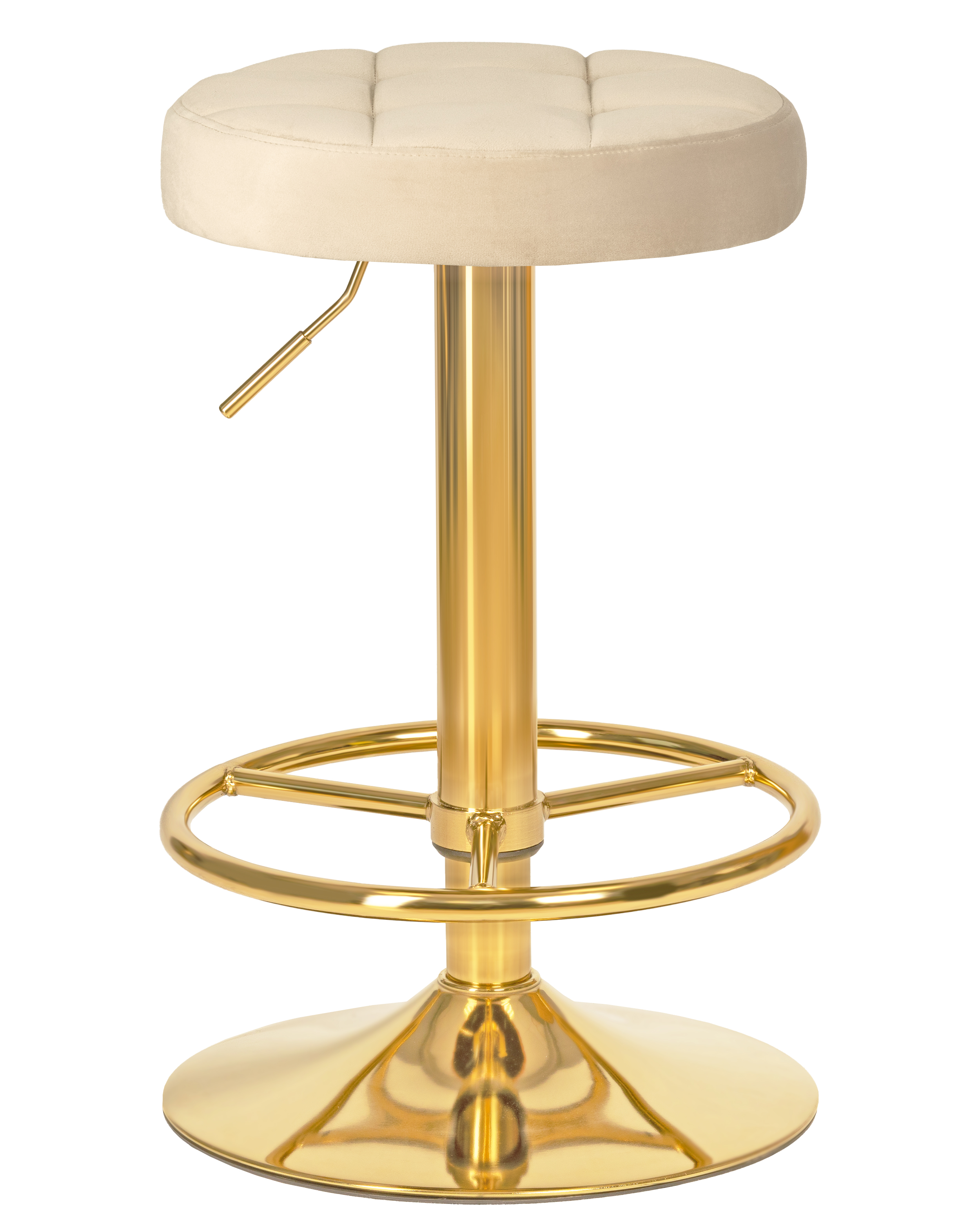 Стул барный Лого-М DOBRIN BRUNO GOLD сиденье бежевый велюр (MJ9-10), основание золото