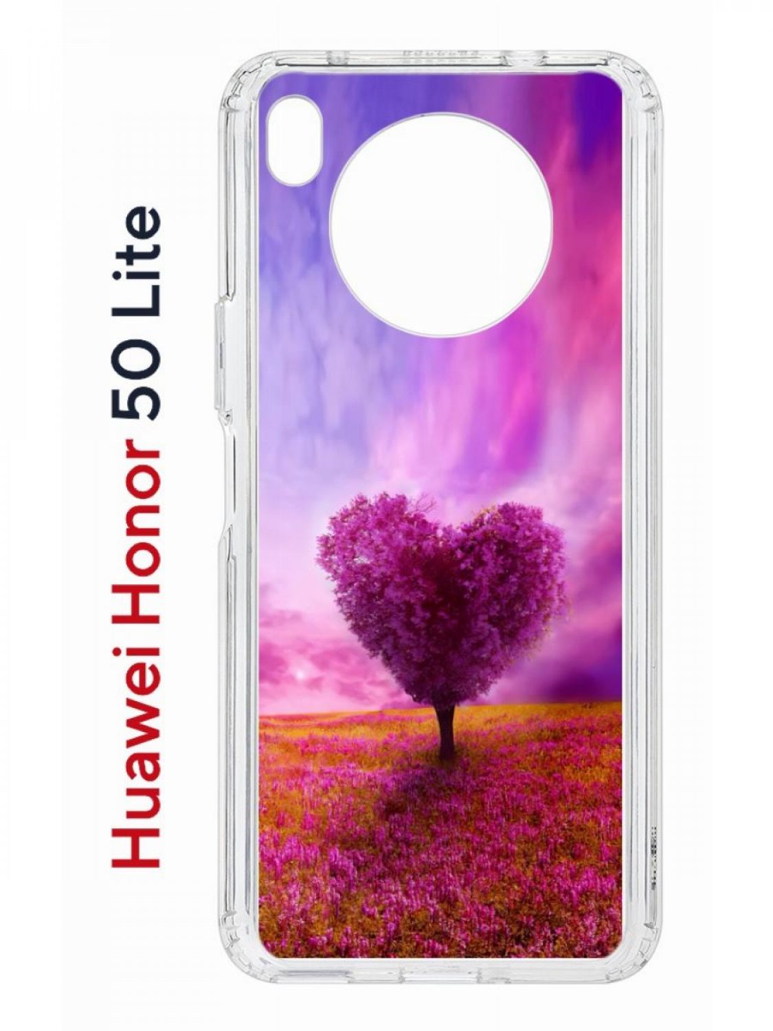 Чехол на Honor 50 Lite, Huawei Nova 8i Kruche Print Pink heart, противоударный бампер